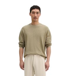 Marc O'Polo MARC O'POLO Herren Rundhalspullover "aus Bio-Baumwolle und Leinen", beige, Gr. S, unifarben, Obermaterial: 90% Baumwolle, 10% Leinen, Pullover