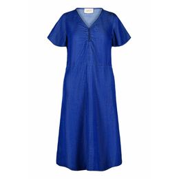 Cartoon Casual-Kleid mit Fl&uuml;gel&auml;rmeln in Dark Blue Denim | Gr.: 36