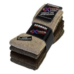 Normani 10 Paar Extrem Stabile Arbeits & Sportsocken Extrem in Braun sortiert | Gr.: 35-38