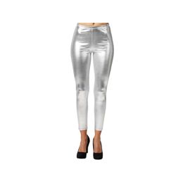 TecTake Enghose, F&uuml;r viele Outfits & Anl&auml;sse, Lange Leggings im Metallic-Look | Gr.: L