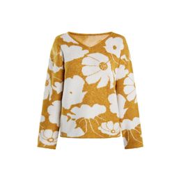 Albee Women Strickpullover in Curry Weiss | Gr.: m-l