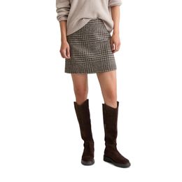 Marc O'Polo MARC O'POLO Damen Webrock "aus Wolle-Mix", braun, Gr. 42, kariert, Obermaterial: 50% Wolle, 40% Polyacryl, 5% Polyester, 5% Sonstige Fasern. Futter:
