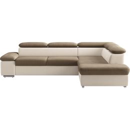 Sit & More Ecksofa SIT & MORE, B:272cm H:73cm T:226cm, braun, 100% Polyester;Luxus-Kunstleder/Struktur (88% Polyester, 12% Polyamid), Wohnzimmer, Sofas,