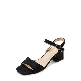 FINDLAY Damen Sandale "AMLIA", Gr. 36, schwarz, Lederimitat, Schuhe, mit dezenten Metall-Akzenten