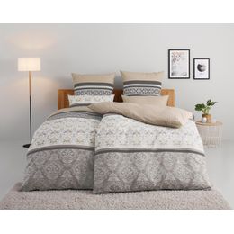 Bettw&auml;sche OTTO HOME, beige, Linon, Obermaterial: 100% Baumwolle, Bettw&auml;sche, "Cremona", romantische Bettw&auml;sche in verschiedenen Qualit&auml;ten, ab Gr.