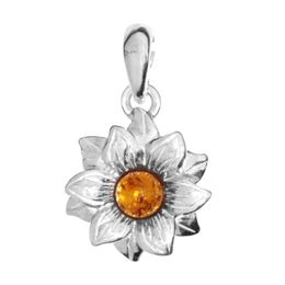 OSTSEE-SCHMUCK Damen Kettenanh&auml;nger "- Bl&uuml;te - Silber 925/000 - Bernstein", Silber 925 (Sterlingsilber), silber, Silber 925 (Sterlingsilber),