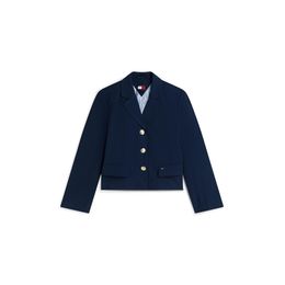 Tommy Jeans Blazer 'Gold-tone Button Regular Fit Cropped Blazer' female size 34/36 Navy
