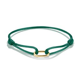 Thomas Sabo Damen Charm-Armband "Textilarmband in verschiedenen Farben - Connect", 24, Polyester Silber 925 (recycelt), gr&uuml;n, Polyester, Silber 925
