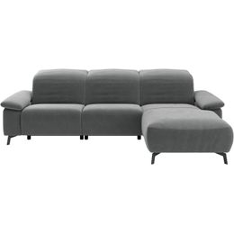 Ecksofa Musterring, B:280cm H:83cm T:180cm, grau, 16% Baumwolle, 79% Polyester, 5% Polyacryl, Wohnzimmer, Sofas, "MR 370, intelligenter Komfort im