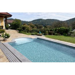 Schwimmbecken KWAD, B:300cm H:150cm L:600cm, wei&szlig;, Garten, Schwimmbecken, "STYROPORSTEIN POOL ALL INCLUSIVE, BxLxH: 300x600x150 cm", mit R&ouml;mertreppe,