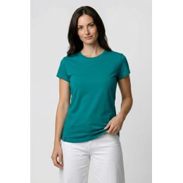 alife and kickin ALIFE & KICKIN Damen Rundhalsshirt, gr&uuml;n, Gr. S, 95% Viskose, 5% Elasthan, Shirts, leichtes T-Shirt mit Rundhals aus weichem Materialmix