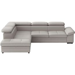 Sit & More Ecksofa SIT & MORE, B:249cm H:73cm T:226cm, beige, Wohnzimmer, Sofas, "Viola, L-Form, Leder, B: 249 cm", optional mit Schlaffunktion