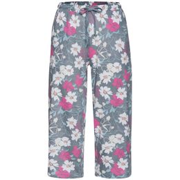Vivance Dreams by Lascana Damen Caprihose, graublau-pink-gebl&uuml;mt, Gr&ouml;&szlig;e 36/38