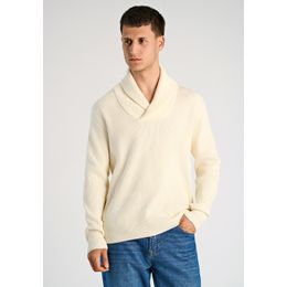 LINDBERGH Herren Strickpullover "Strickpullover Relaxed Fit", wei&szlig;, Gr. L, unifarben, Obermaterial: 80% Baumwolle, 20% Polyester, Pullover