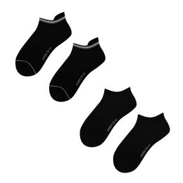 Hudson M&auml;dchen Sneakersocken "Sneaker Strap 2-Pack", Gr. 43, schwarz, Obermaterial: 74% Baumwolle CO. 25% Polyamid PA. 1% Elasthan EL., Socken