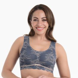 Damen Bralette "Essential Lace", ANITA SINCE 1886, Gr. XXL, blau, Stoff, Obermaterial: 61% Polyamid, 39% Elasthan, BHs, mit Spitze, herausnehmbare