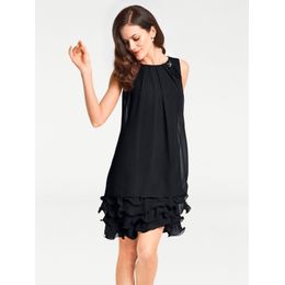 Heine Damen Cocktail-Kleid, Schwarz, Gr. 44, Einfarbige Kleider, Material: Polyester
