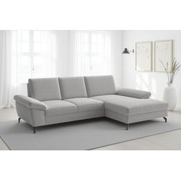 Sit & More Ecksofa SIT & MORE, B:264cm H:89cm T:174cm, grau, 100% Polyester, Wohnzimmer, Sofas, "Chelsea L-Form, B: 264 cm, mit Armteil-&