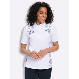 Sieh an! Poloshirt in wei&szlig;-marine-bedruckt | Gr.: 50
