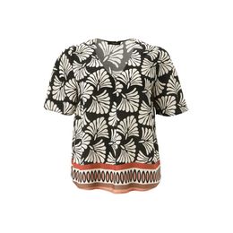 Aniston PLUS Schlupfbluse in schwarz-creme-braun-orange | Gr.: 50
