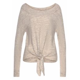 Lascana Strickpullover in beige-meliert | Gr.: 32/34