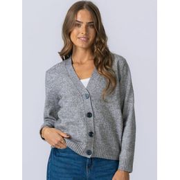 TeeShoppen Strickjacke Knitted Cardigan in Light Grey | Gr.: S