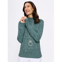WITT WEIDEN Stehkragen-Pullover in jade-petrol-meliert | Gr.: 46