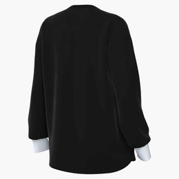Nike Damen Funktionsshirt "W NK ONE RELAXED DF LS TOP"schwarz, wei&szlig;, Gr. L, Obermaterial: 81% Polyester, 13% Baumwolle, 6% Elasthan, Shirts, mit