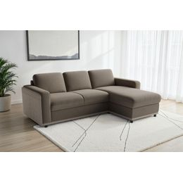 Sit & More Ecksofa SIT & MORE, B:236cm H:85cm T:161cmschoko, 100% Polyester, Wohnzimmer, Sofas, "Cordoba", wahlweise mit Schlaffunktion und Bettkasten oder