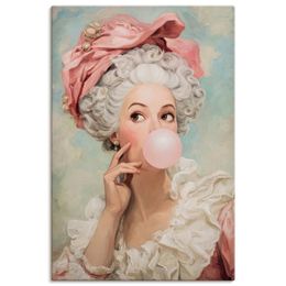 Wandbild Artland, B:40cm H:60cm, rosa, Leinwand, Wohnzimmer, Bilder, "Kaugummi Rebellin Madame Pompadour", als Alubild, Leinwandbild, Poster,