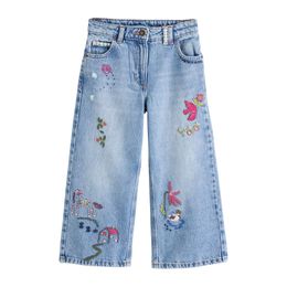 next Jeans M&auml;dchen Gr&ouml;&szlig;e 140 blue denim / hellblau / hellgr&uuml;n / pink