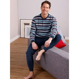 w&auml;schepur W&Auml;SCHEPUR Herren Schlafanzug, Gr. 48, blau, 80% Baumwolle, 20% Polyester, Homewear-Sets