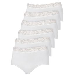 Nina von C. Damen Taillenshaper "6er Pack Damen Taillenslip Slipboutique", Gr. 40, wei&szlig;, Obermaterial: 93% Baumwolle CO. 7% Elasthan EL., Unterhosen
