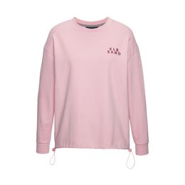 ELBSAND Damen Sweatshirt "Carisa", rosa, Gr. S, unifarben, Sweatware, Obermaterial: 95% Baumwolle, 5% Elasthan, Sweatshirts, mit verstellbarem