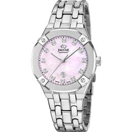 Jaguar Damen Quarzuhr "Diplomatic"silberfarben, rosa, Armbanduhren, Armbanduhr, Damenuhr, Swiss Made, Edelstahlarmband, analog, Tag