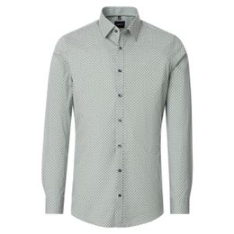 Venti Herren Businesshemd "Venti Businesshemd Langarm Print", gr&uuml;n, Gr. 43, bedruckt, 97% Baumwolle, 3% Elasthan, Hemden