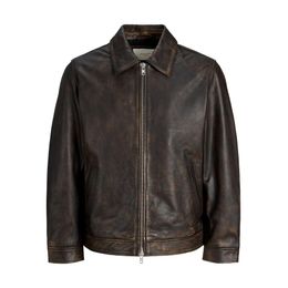 Jack & Jones Jack & Jones Lederjacke in Chocolate Brown | Gr.: XS