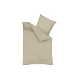 Traumschlaf Bettw&auml;sche Uni Feinbiber in beige | Gr.: 135/200 40/80