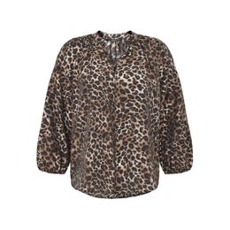 Zero Schlupfbluse mit Leoprint in Beige/Black | Gr.: 40