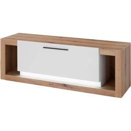 Lowboard Home Affaire, B:150cm H:49cm T:43cm, wei&szlig;, Wohnzimmer, Sideboards, "Brixen, moderner TV-Schrank, Kommode in Eiche Evoke Dekor mit Wei&szlig;",