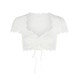 Nina von C. Dirndlbluse mit Herzausschnitt Tracht in weiss | Gr.: 44