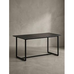 KADIMA DESIGN Esszimmertisch 120x60x76 cm K&uuml;chentisch in Marmor-Optik in Schwarz | Gr.: 120 x 60 x 76 cm