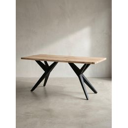 KADIMA DESIGN Esszimmertisch 120x60x76 cm Massivholz Metall Esstisch | Gr.: 160 x 80 x 76 cm