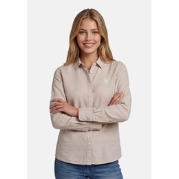 U.S. Polo Assn. Damen Leinenshirt P045 in Beige | Gr.: L
