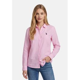 U.S. Polo Assn. Damen Leinenshirt P045 in Pink | Gr.: XL