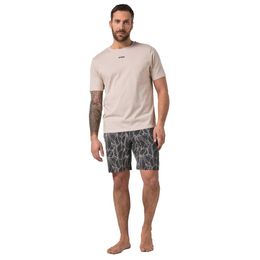 JP1880 Langer Schlafanzug in dunkles kitt | Gr.: 6XL