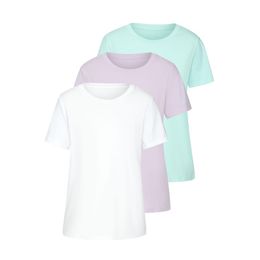 Beach Time T-Shirt in flieder, t&uuml;rkis, wei&szlig; | Gr.: 32/34