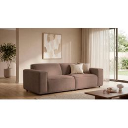 3-Sitzer OTTO HOME, B:228cm H:75cm T:96cm, braun, 100% Polyester, Sofas, "Avelin, 228 cm, Chenille, Struktur-Boucle", mit Wellenunterfederung,