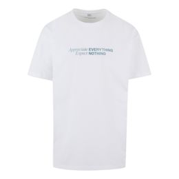 Herren T-Shirt "Upscale by Mister Tee Appreciate Expect Oversize Tee", wei&szlig;, Gr. L, UPSCALE BY MISTER TEE, bedruckt, 100% Baumwolle, Shirts