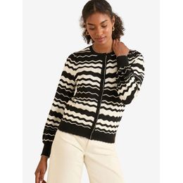 Love & Roses Strickjacke Damen Gr&ouml;&szlig;e XXL schwarz / wollwei&szlig;
